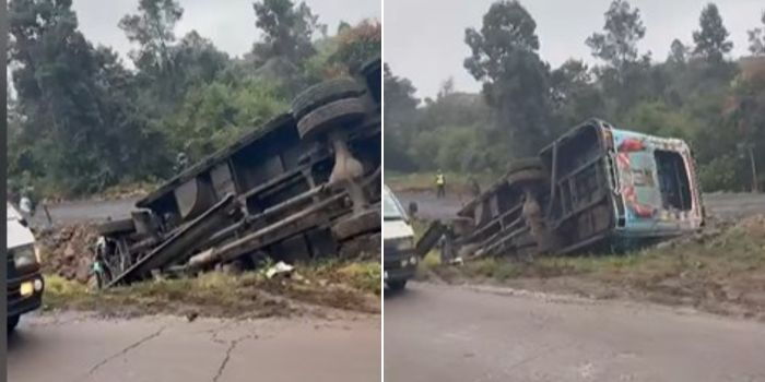 Rongai Bus Plunges Into Ditch Along Magadi Road - Kenyans.co.ke